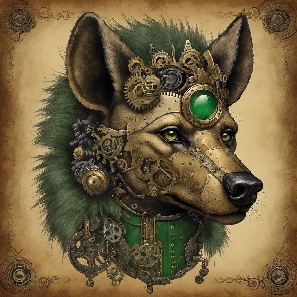 Male hyena with black fur and Fanart