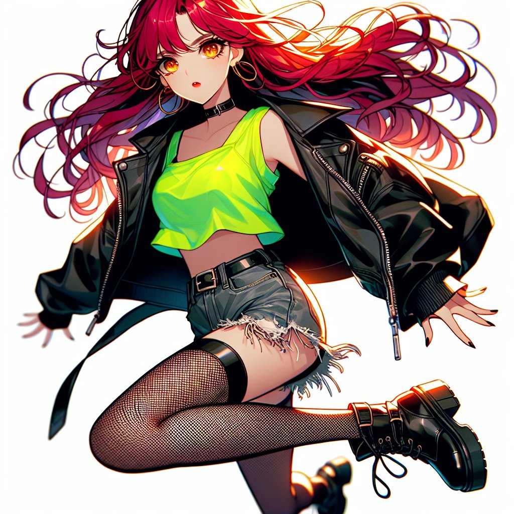 Anime Girl Jumping: Anime girl drawn Fanart