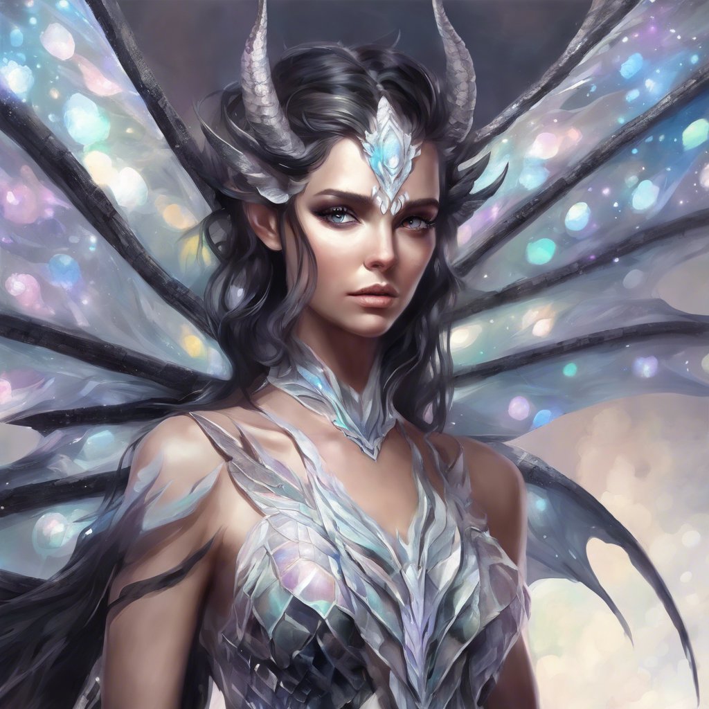 Fey dragon with black and white Fanart