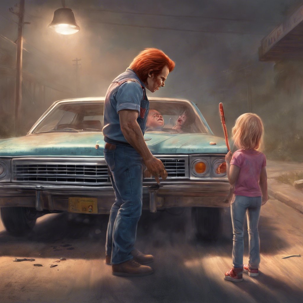Chucky spanks his daughter Glenda for Fanart