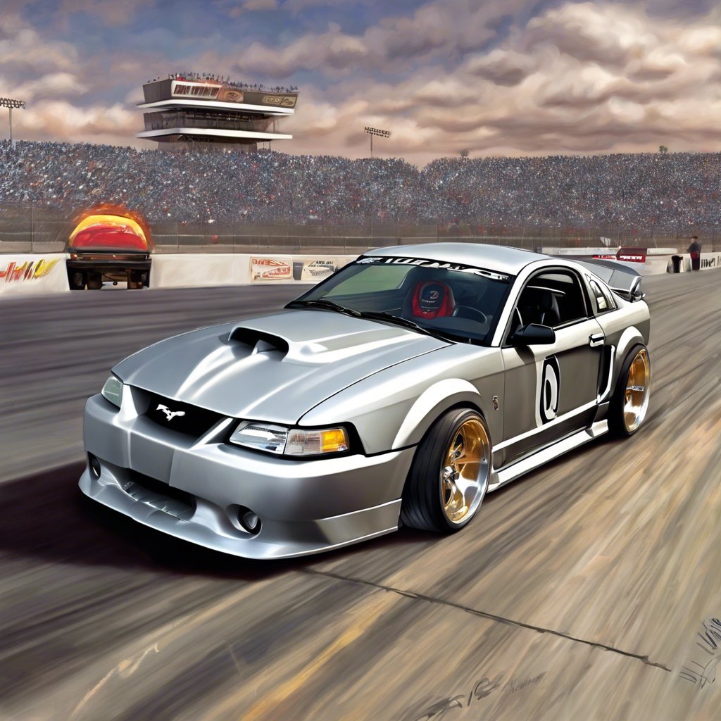 A highly modified silver 2003 mustang Fanart
