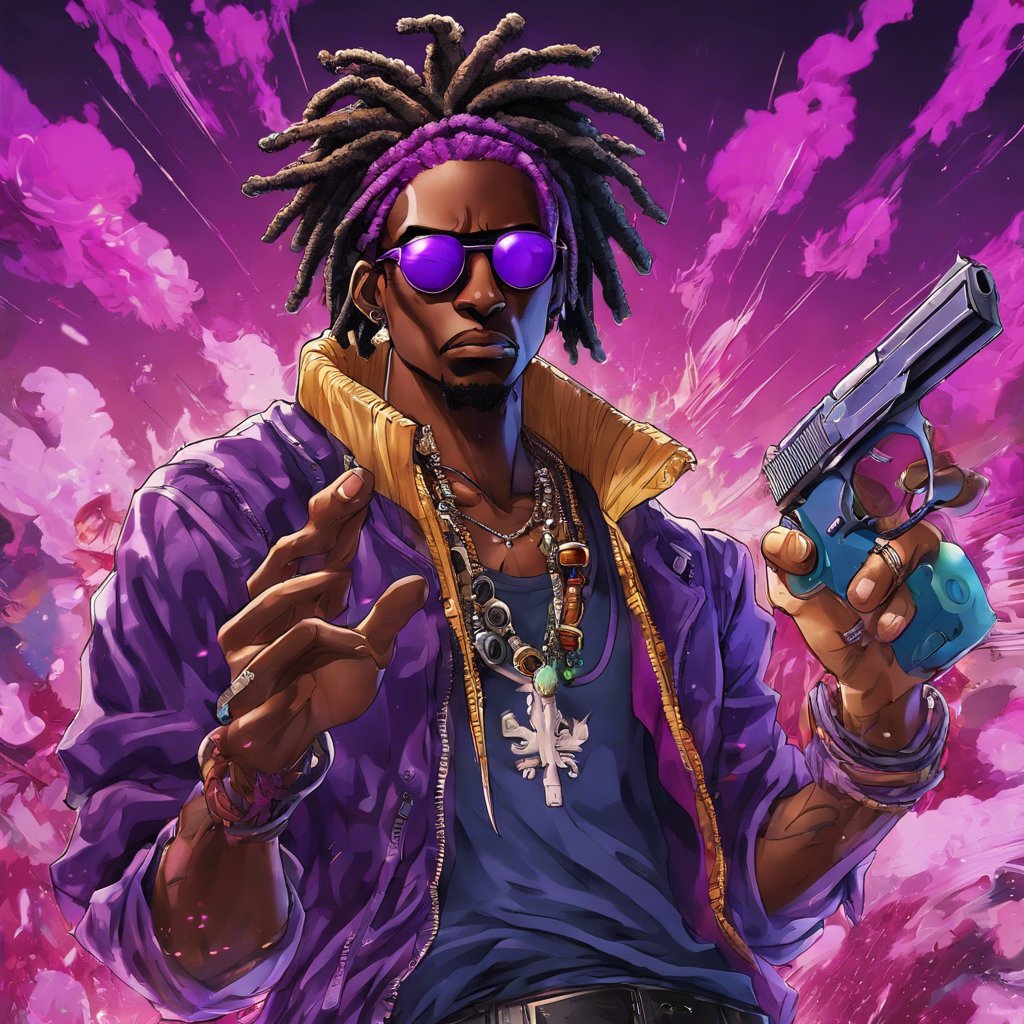 A black guy with purple dreads Fanart