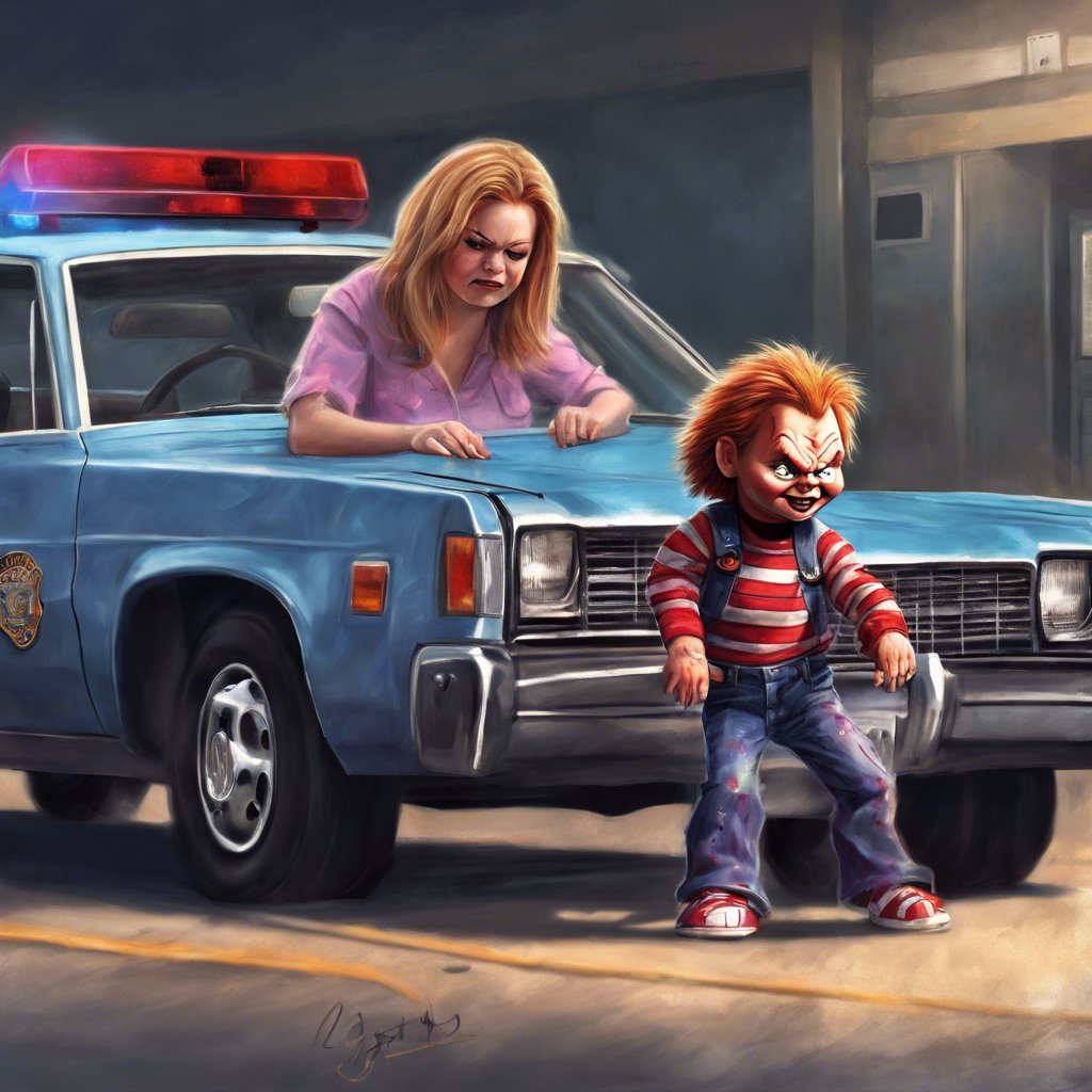 Chucky spanks his daughter Glenda for Fanart