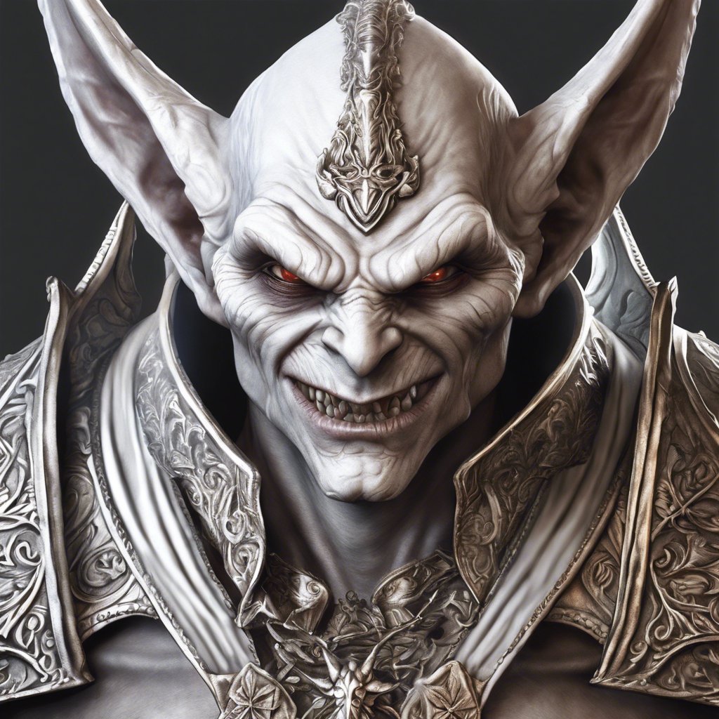 Hyper realistic, White goblin, vampiric, evil, | Fanart