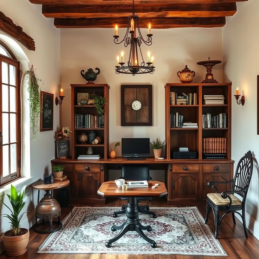 Rustic gothic Mexican small office with | Fanart