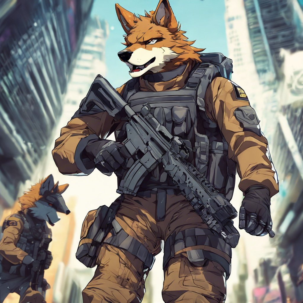 Wolf in tactical gear Fanart