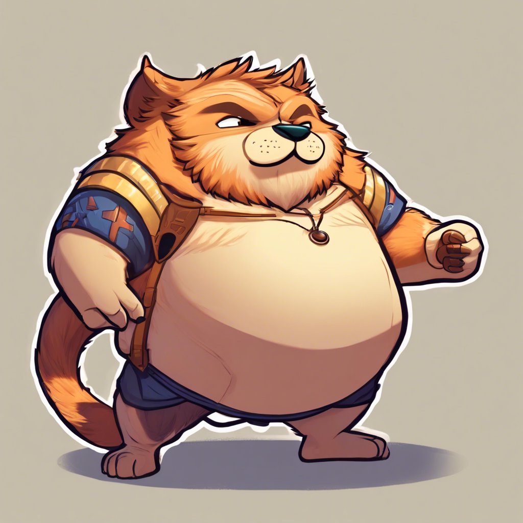 furry that has a gigantic belly Fanart