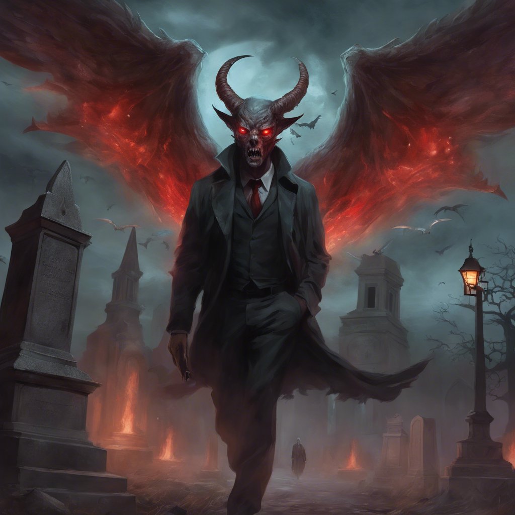 Dark, frightening winged creature with horned Fanart