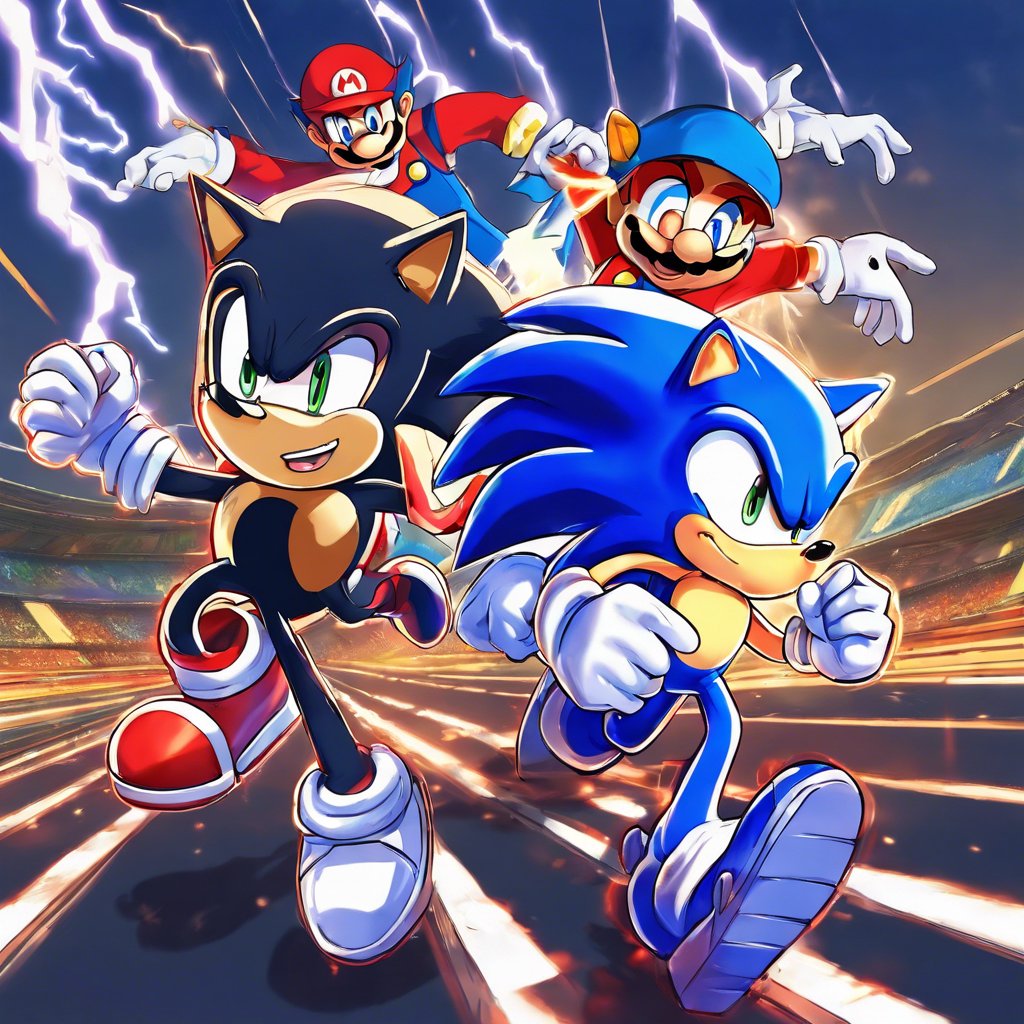 Sonic the hedgehog and super Mario | Fanart