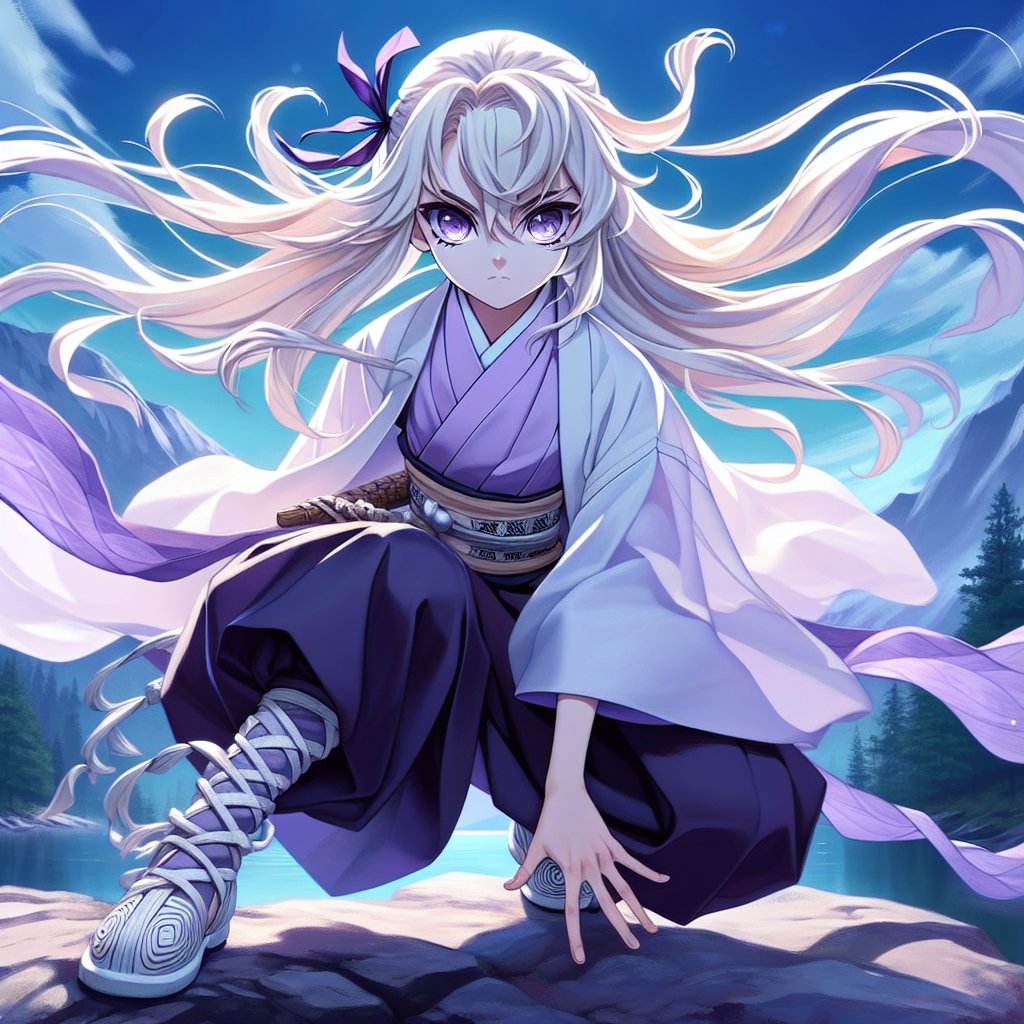 Anime Girl Kneeling: Display an anime Fanart