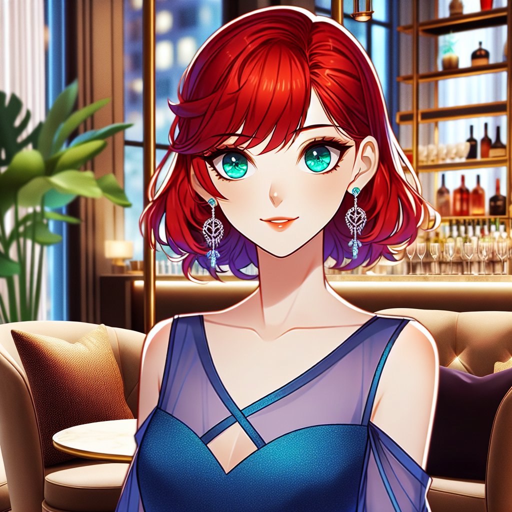 Anime Girl Wearing Blue Dress: Anime Fanart