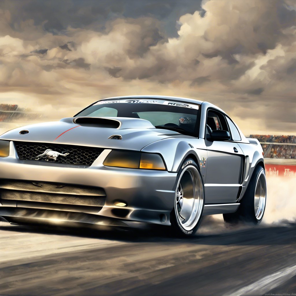 A highly modified silver 2003 mustang | Fanart
