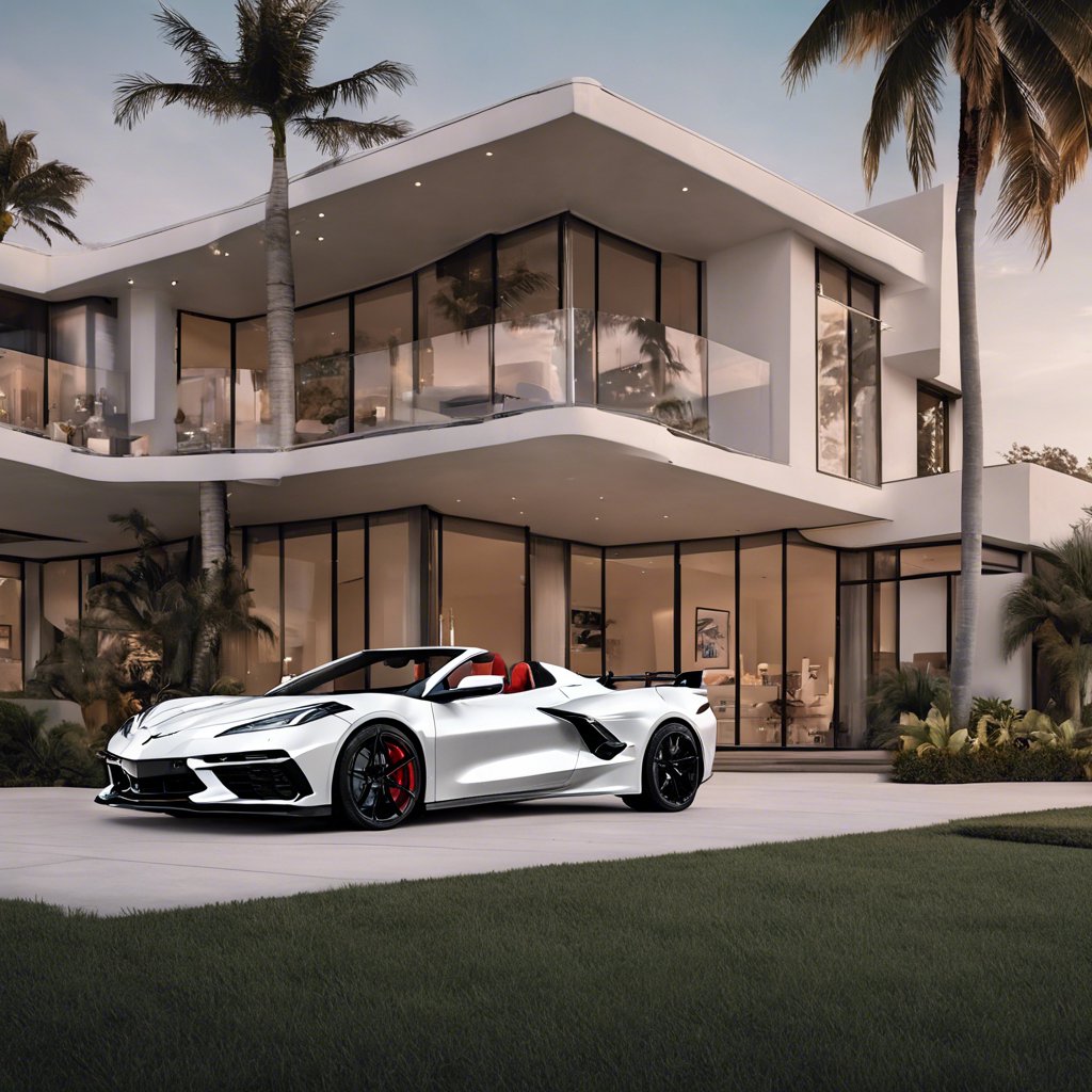 Corvette c8, family, house in miami Fanart