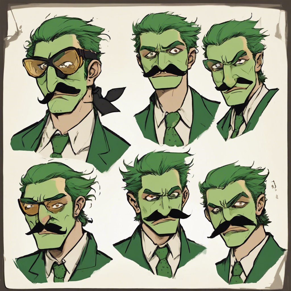 A character sheet of different facial | Fanart