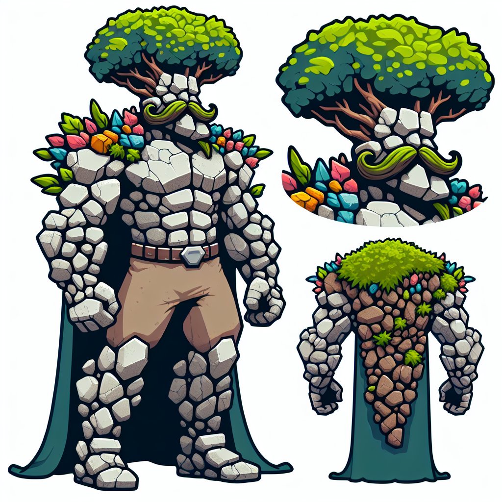 An humanoid with stone skin named Fanart