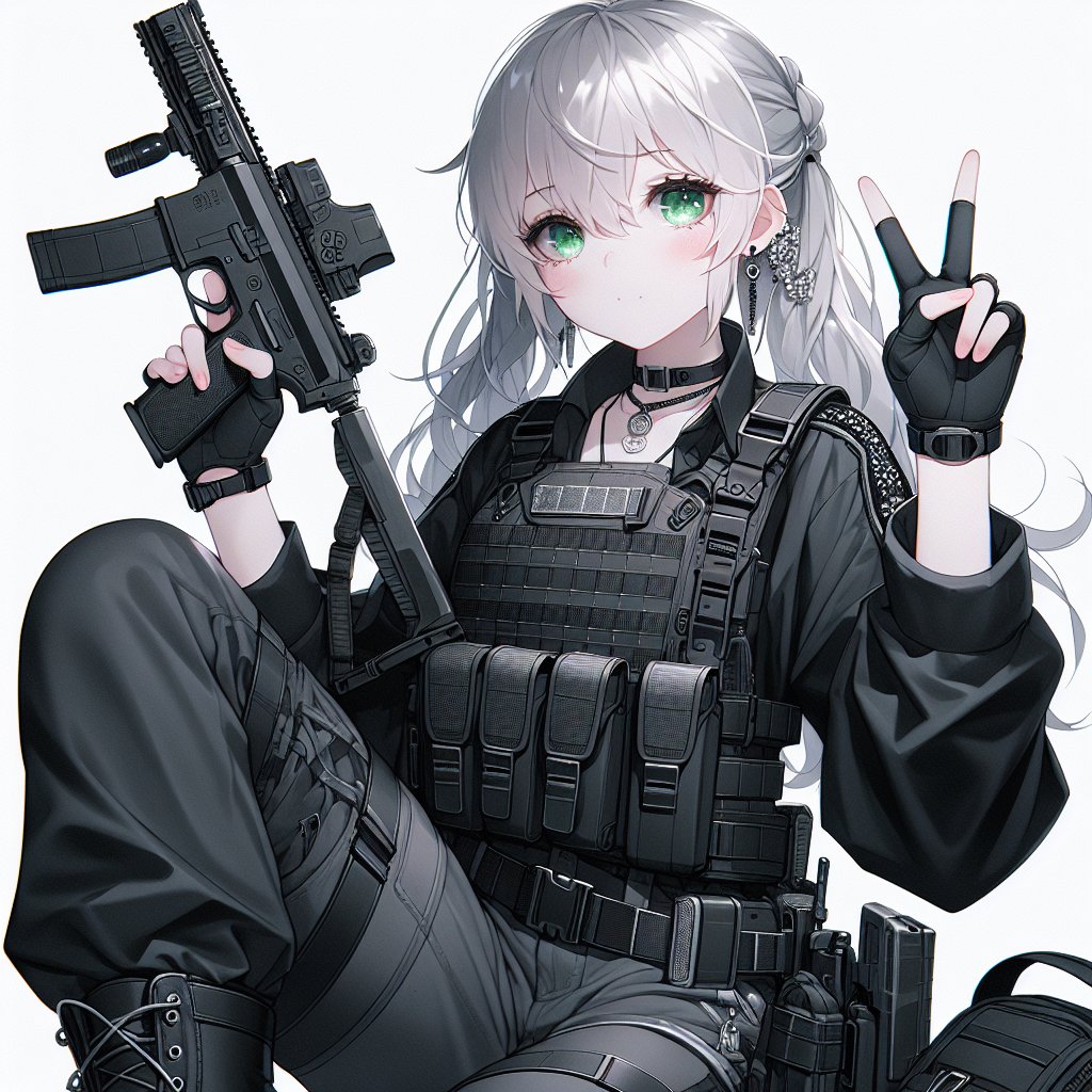 Anime Girl In Tactical Gear: Anime Fanart