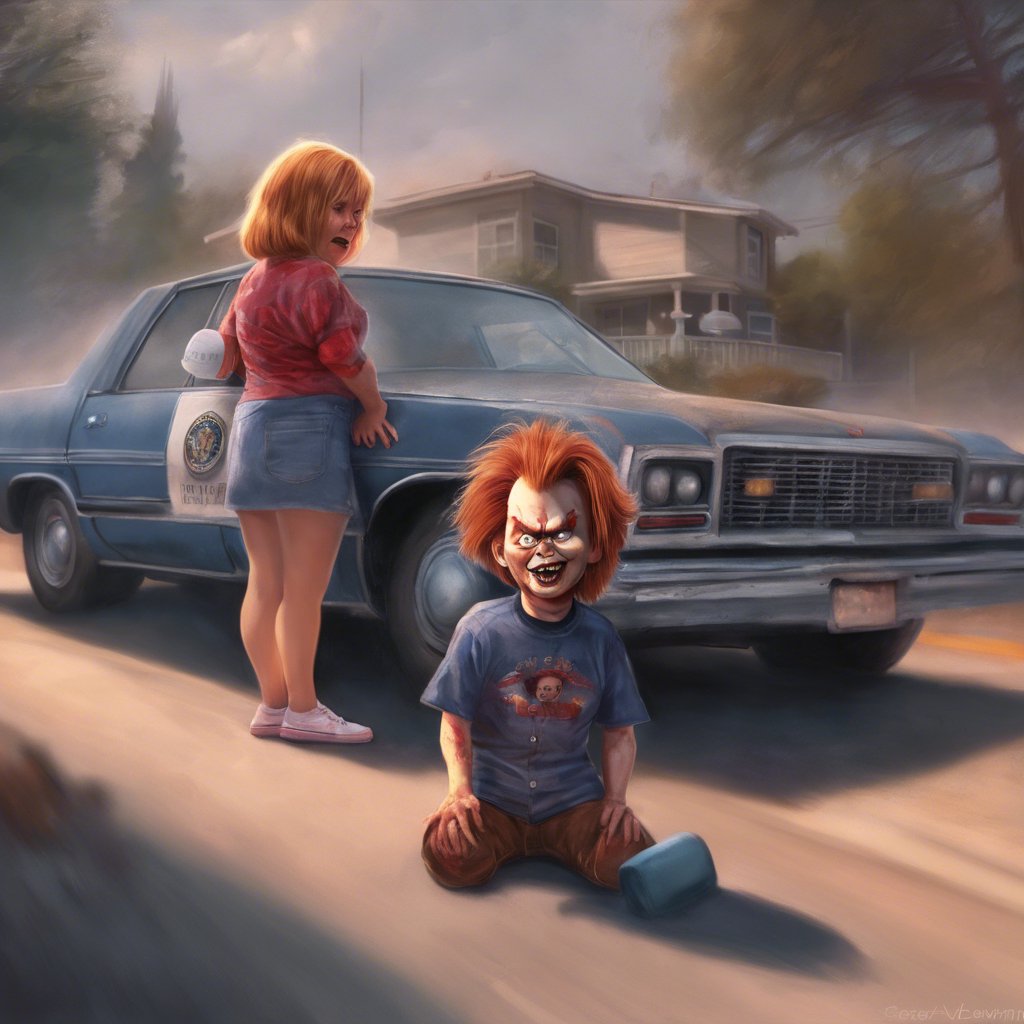 Chucky spanks his daughter Glenda for Fanart