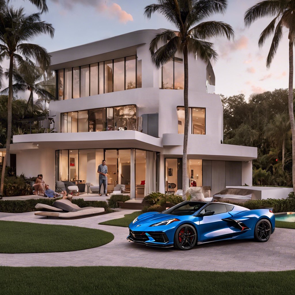 Corvette c8, family, house in miami | Fanart