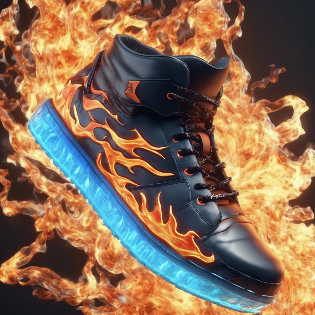 Fire and Ice Sneakers: One sneaker Fanart