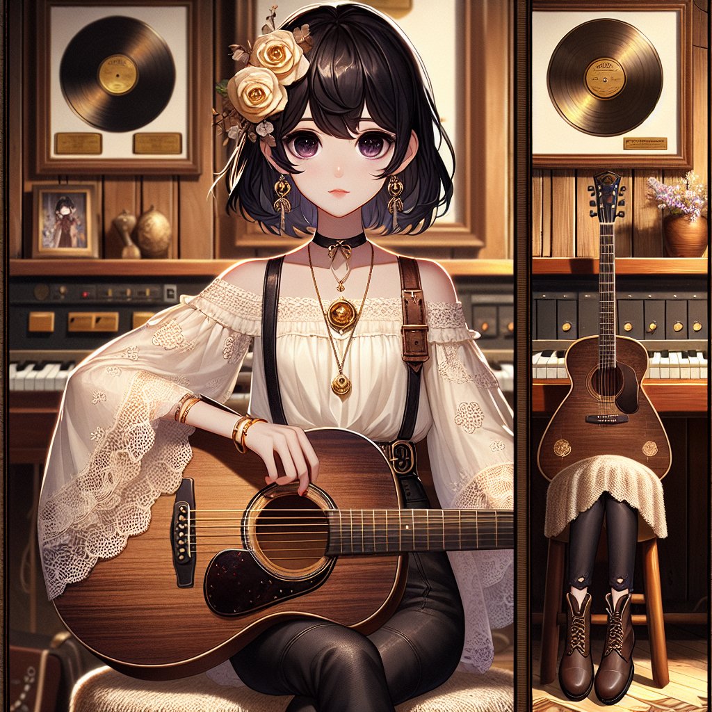 Explore Anime Girl Golden Record Art
