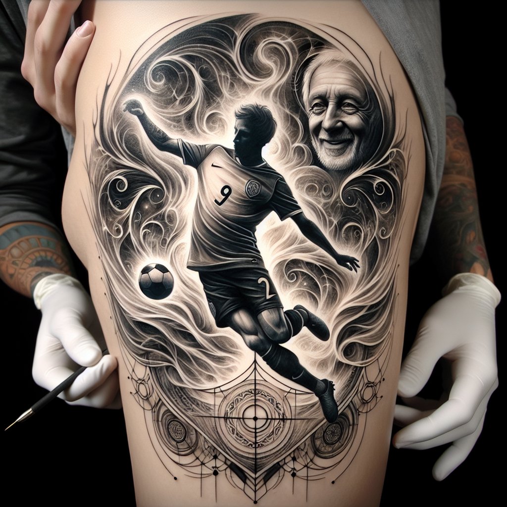 A tattoo of a soccer player Fanart