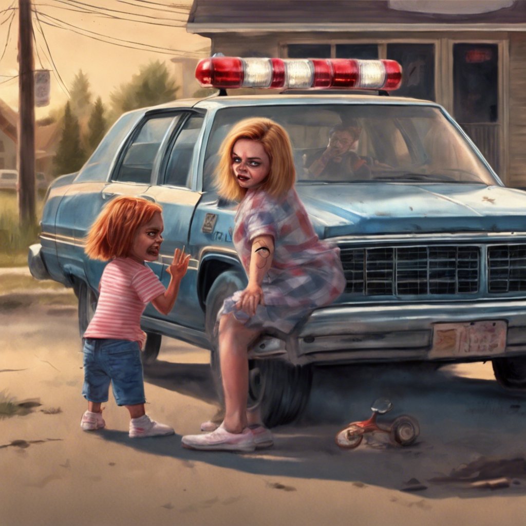 Chucky spanks his daughter Glenda for Fanart