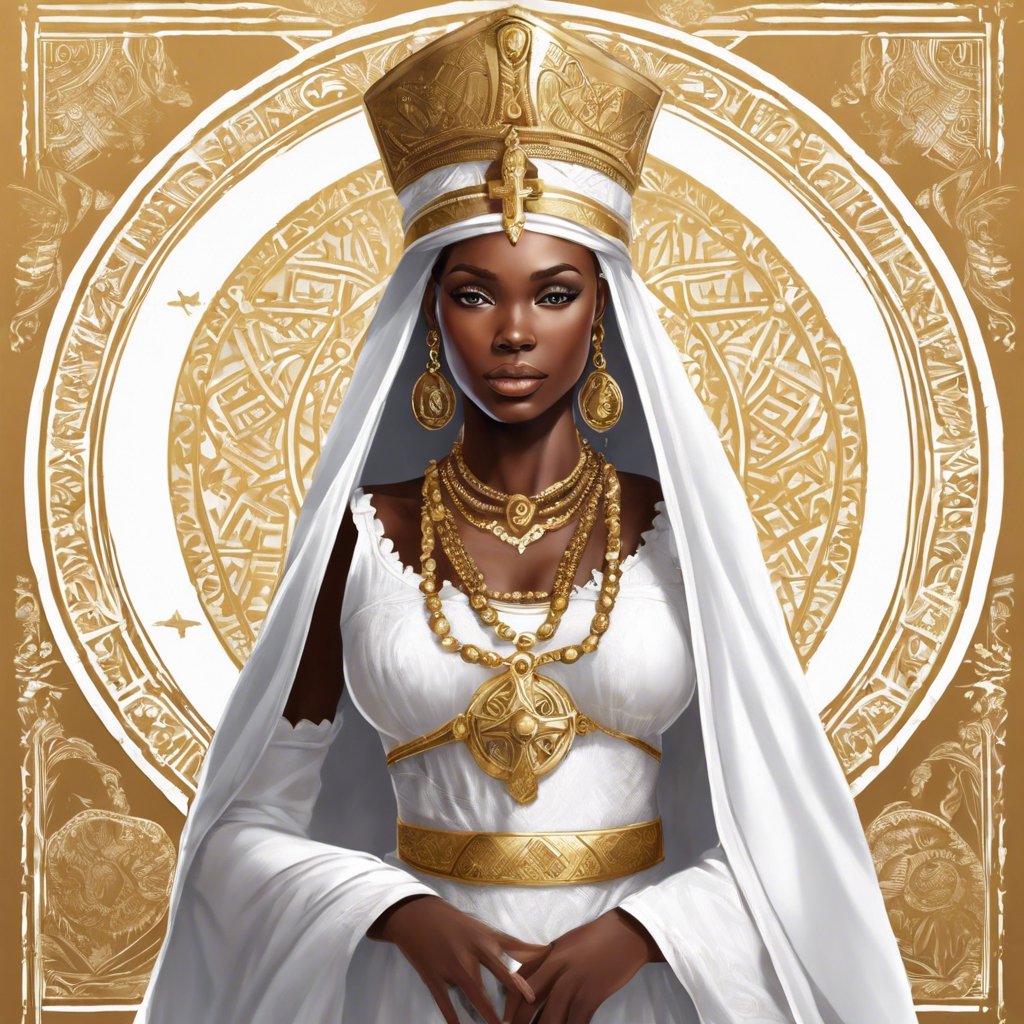 African Princess Queen dressed white and Fanart