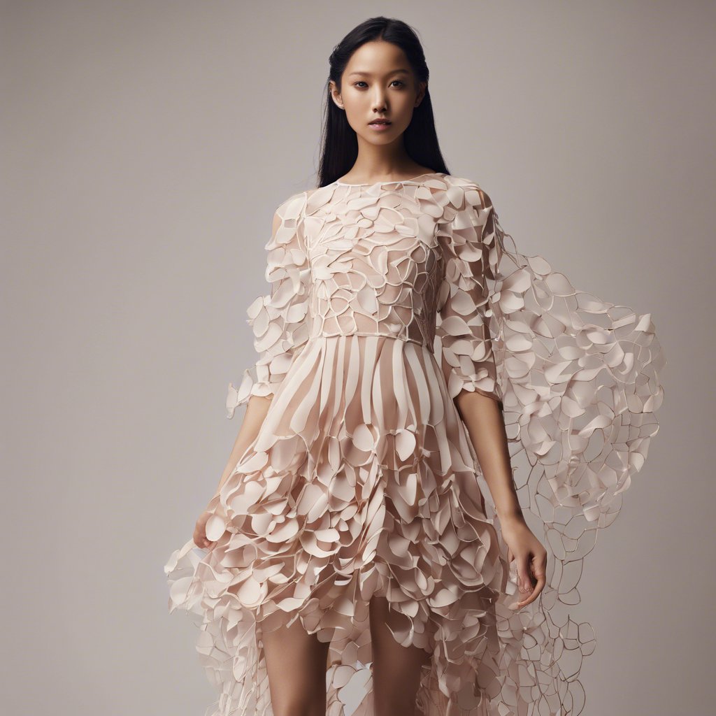 Petal inspired dress designs with flowing Fanart