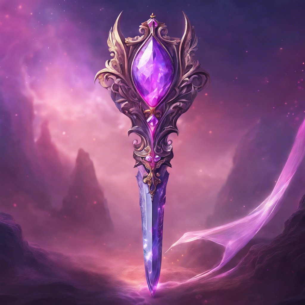 Long curved dagger with a purple Fanart