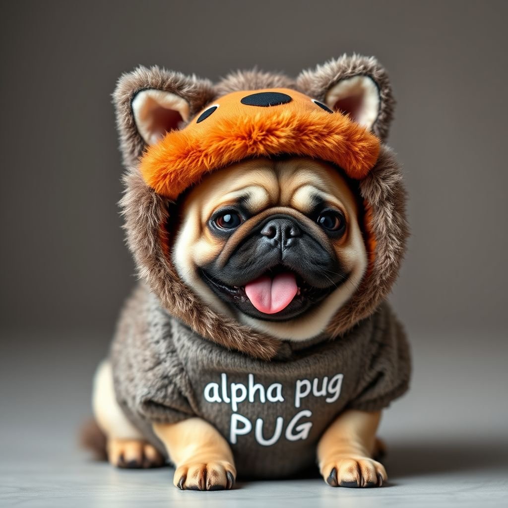 Cute pug dresses as an alpha | Fanart
