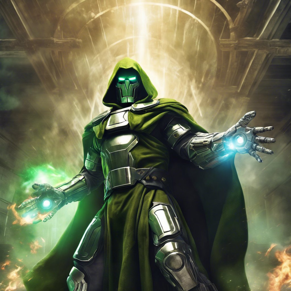 Doctor doom shooting beams out of Fanart