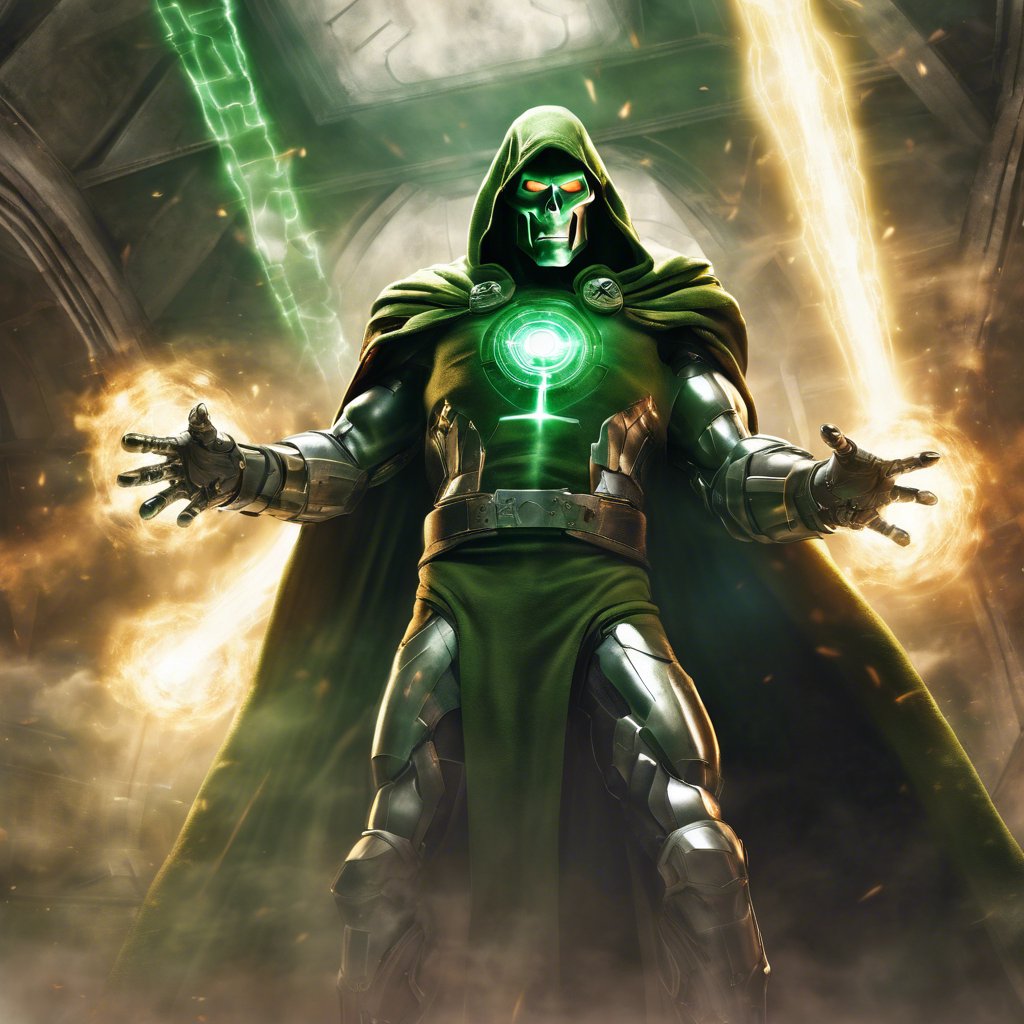 Doctor doom shooting beams out of Fanart