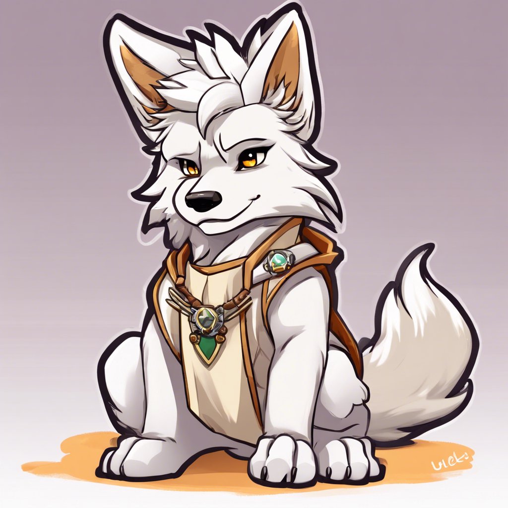 Anthropomorphic white wolf Fanart