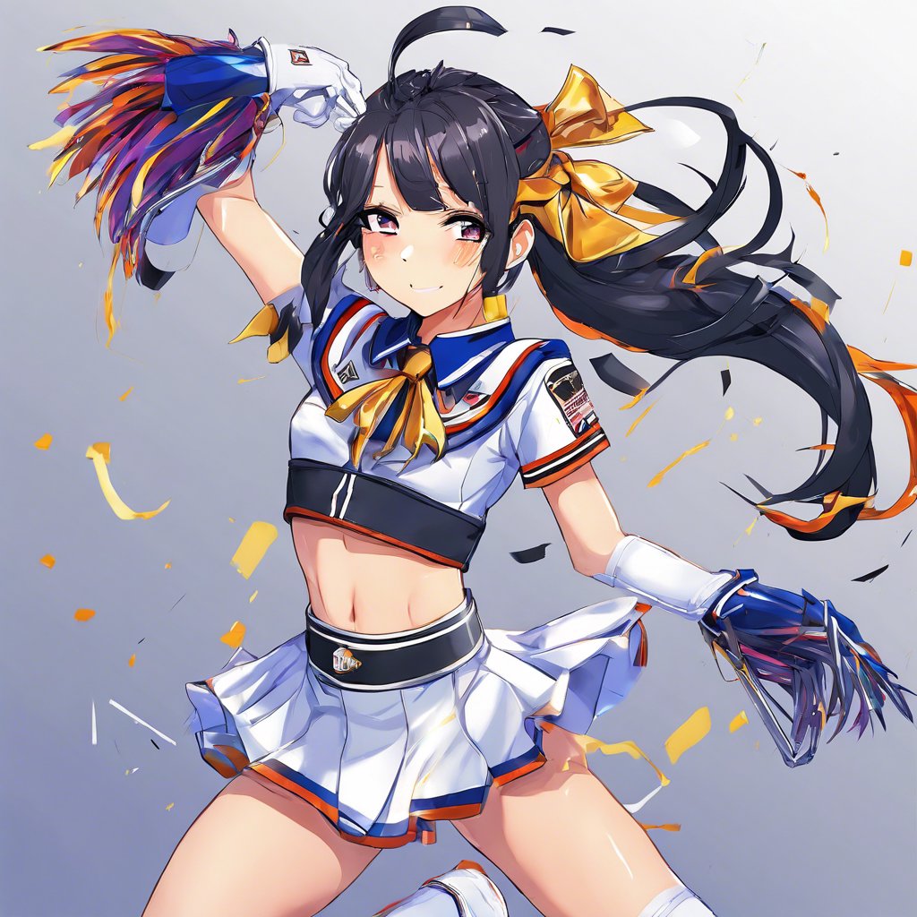Anime girl in very tight cheer | Fanart