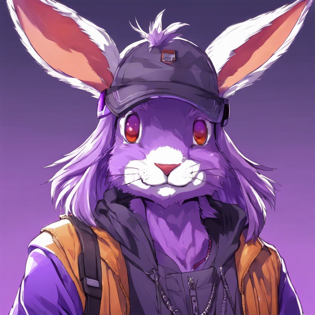 Male human like furry hare purple Fanart