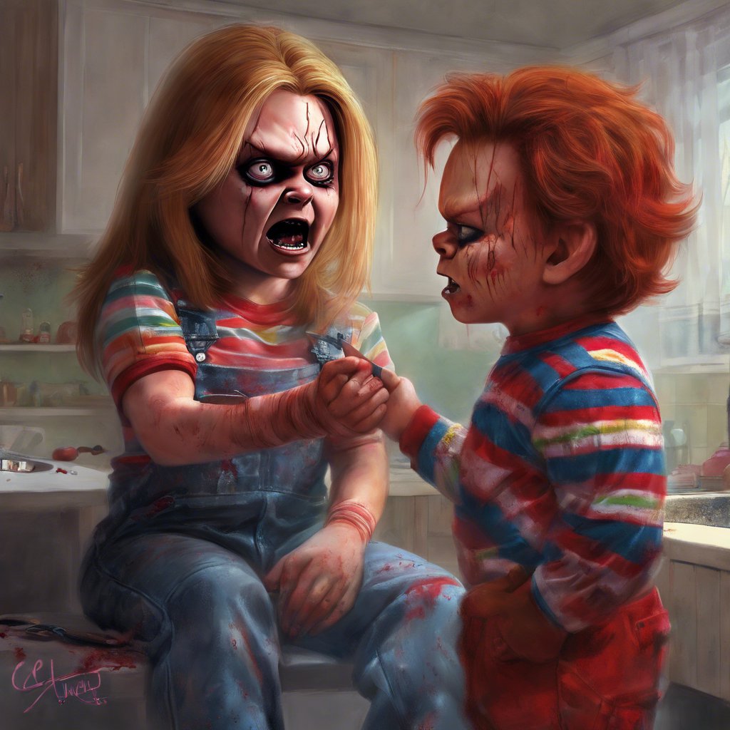 Chucky with makeup on him Chuckys | Fanart