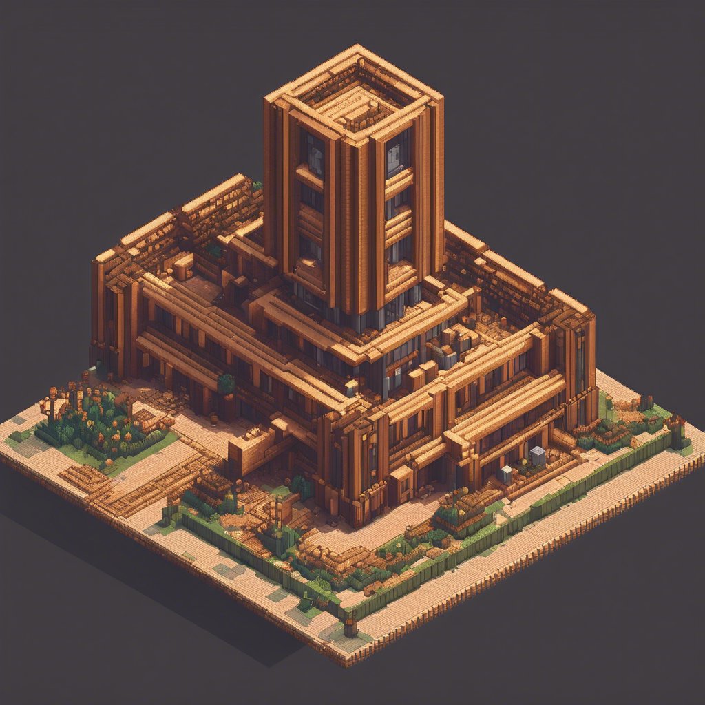 Minecraft mega base, copper and gold Fanart
