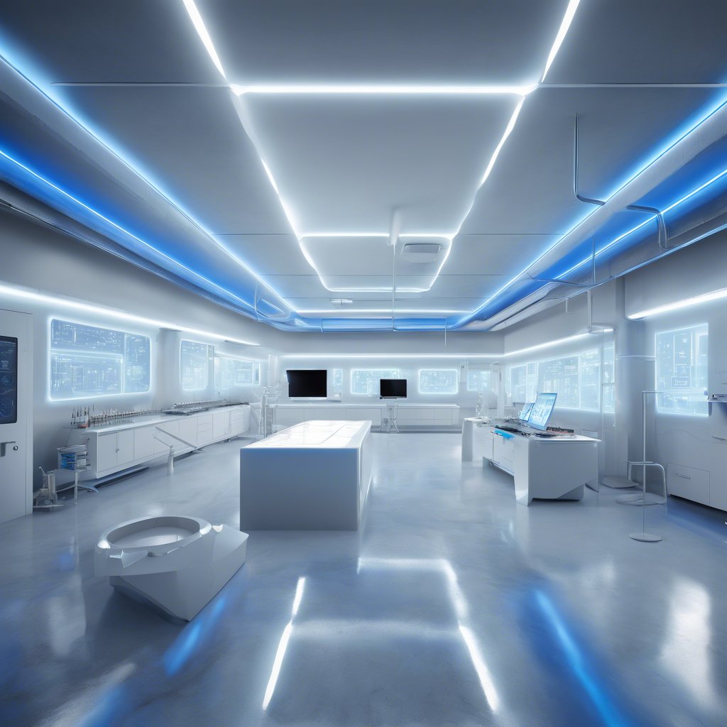 Underground chemistry lab high tech futuristic | Fanart