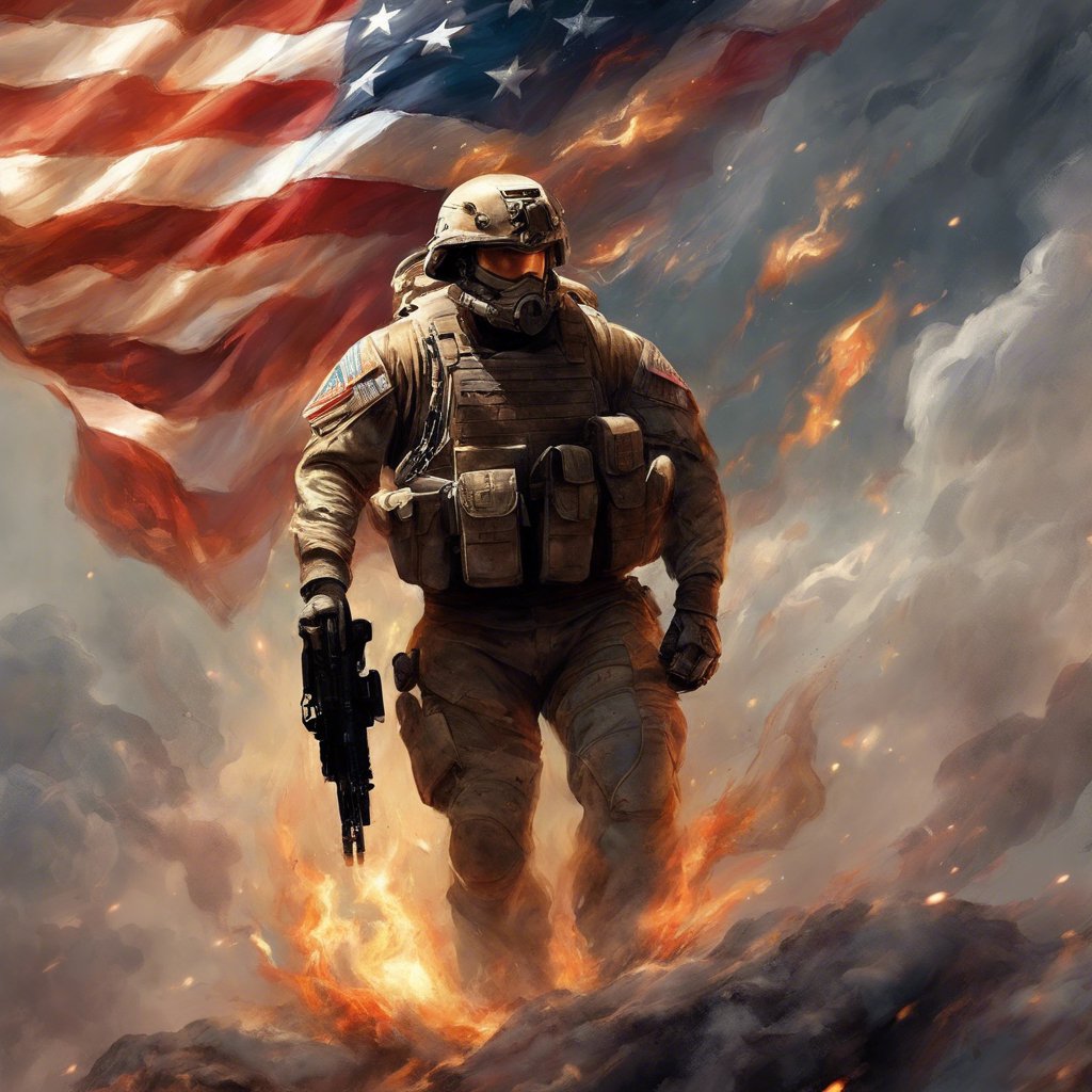Hero marines USA USMC flag fire | Fanart