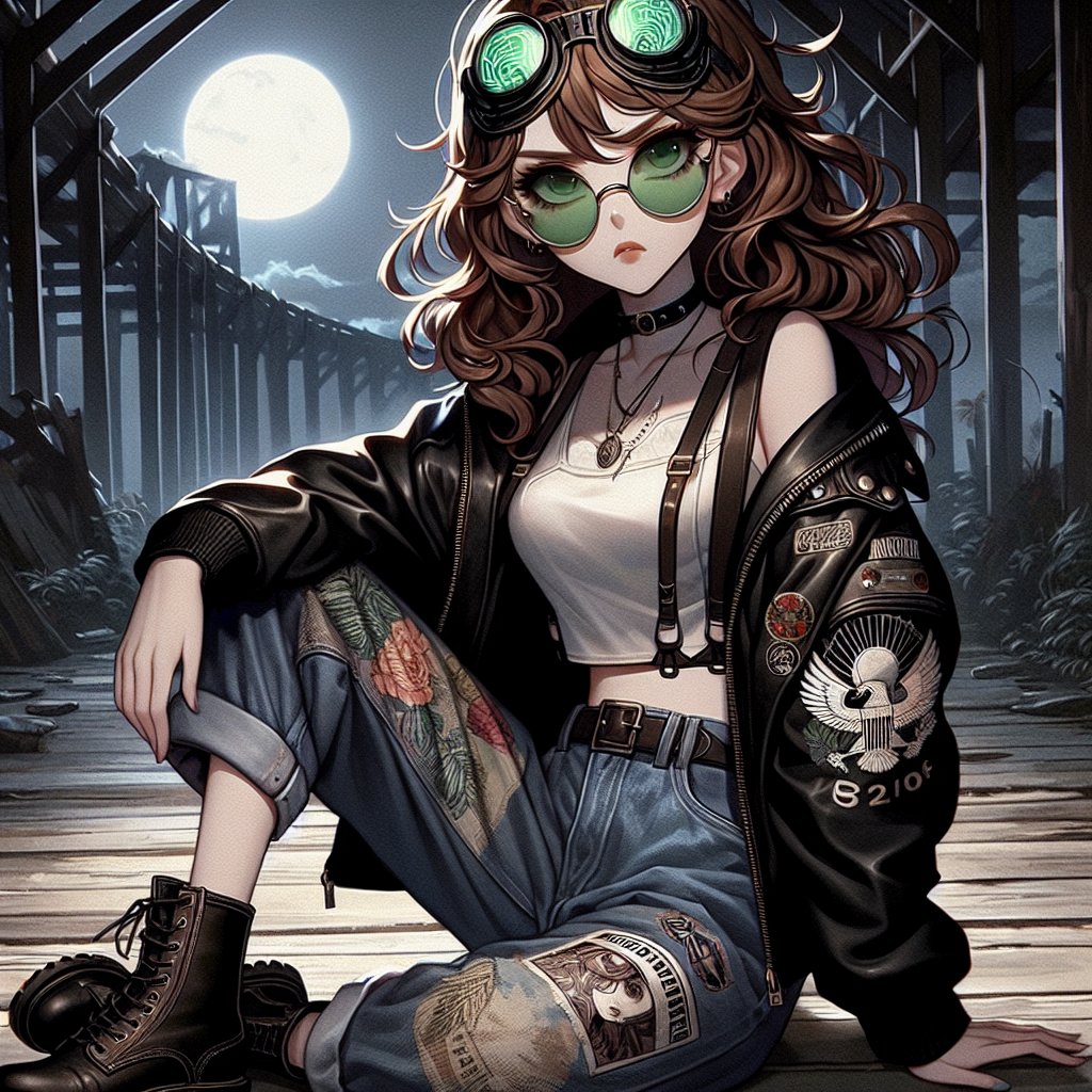 Anime Girl Wearing Goggles: Anime girl Fanart