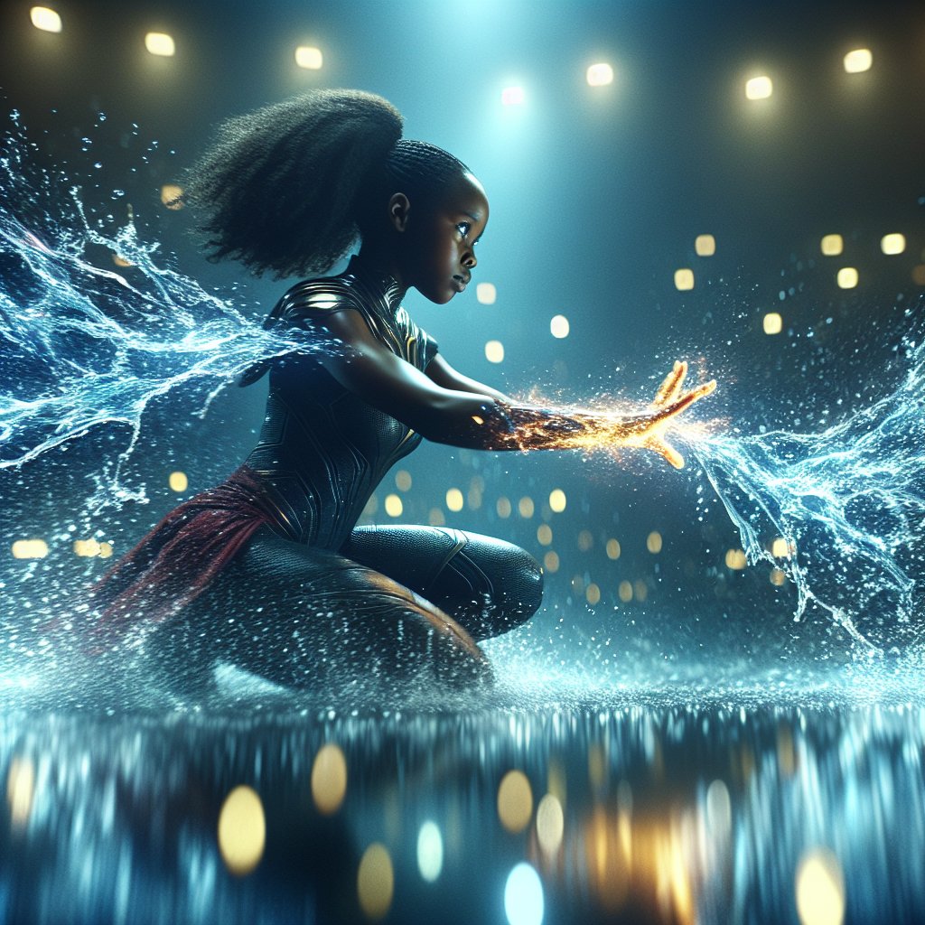 Black girl, water super powers, super Fanart