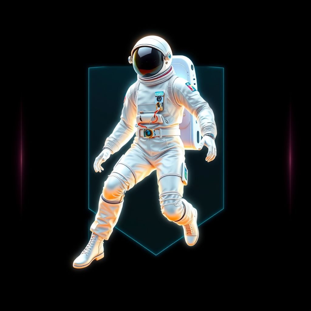 Sleek astronaut-inspired outfit with white and Fanart