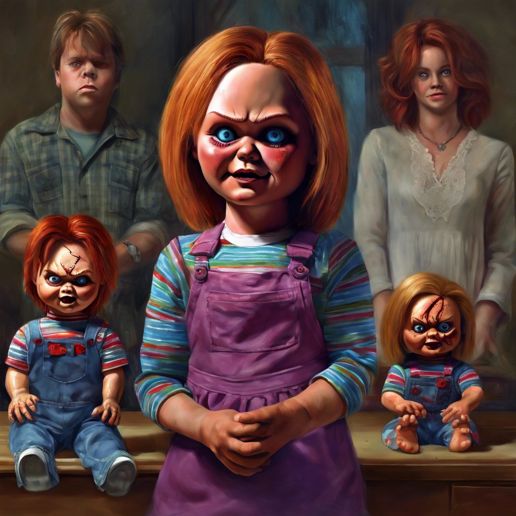 Chucky, Tiffany and their twin children Fanart