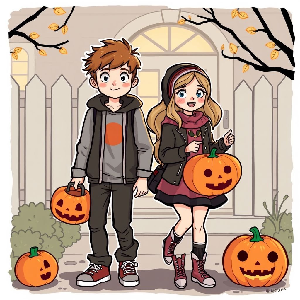 Percy and Annabeth go trick or | Fanart