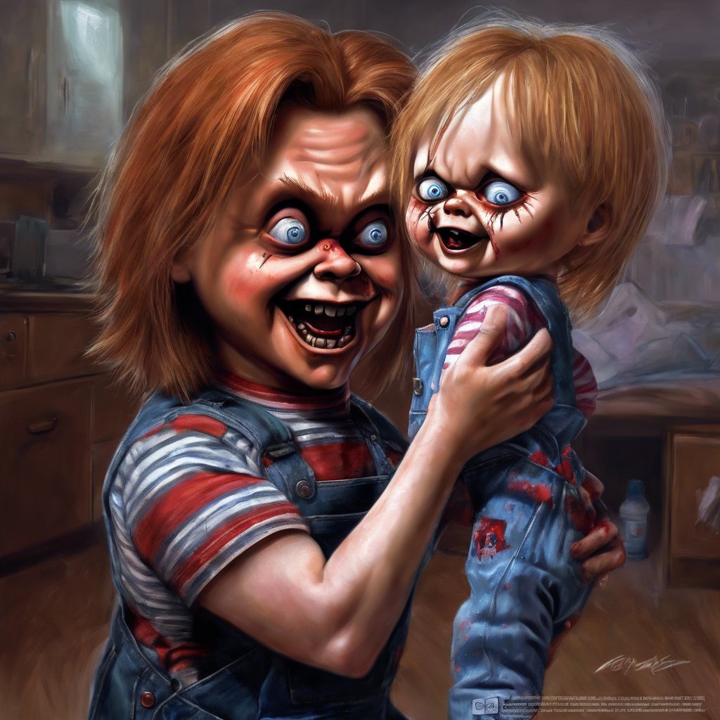 Chucky with makeup on him Chuckys Fanart