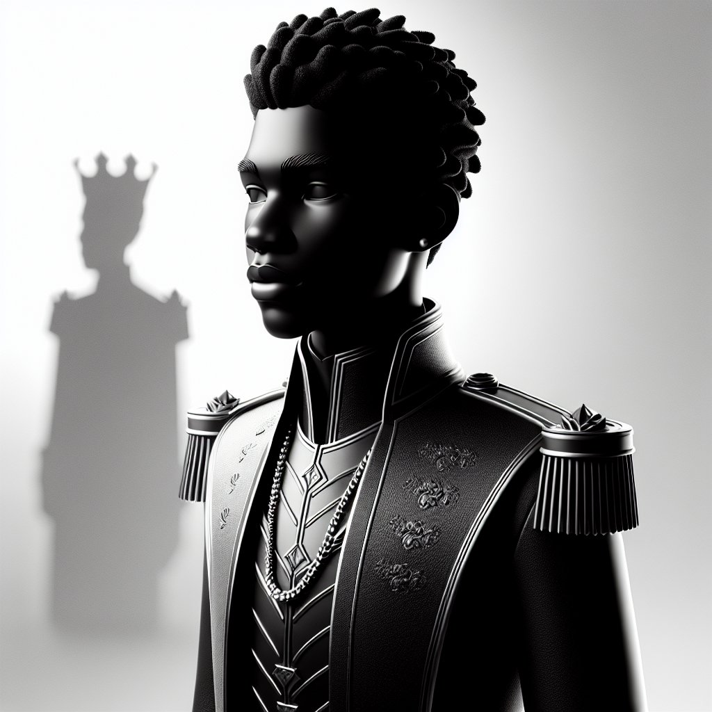 Black young king white background Fanart