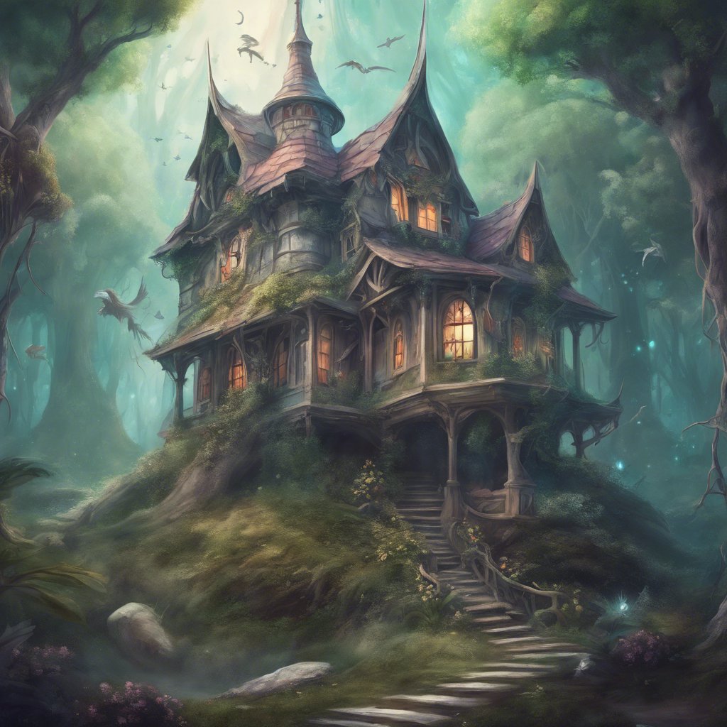 Old house in forest with dragon | Fanart