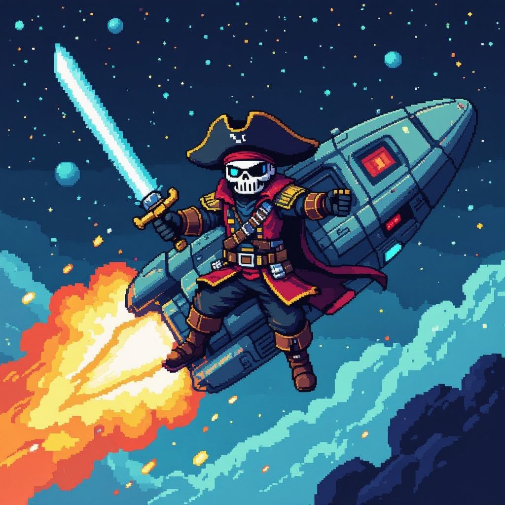 Futuristic Pirate in Space Fanart