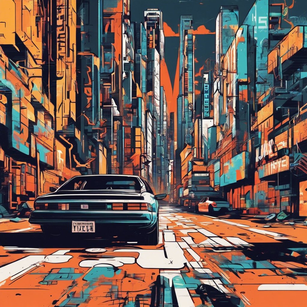 Urban Street scenery cyberpunk, graffiti | Fanart