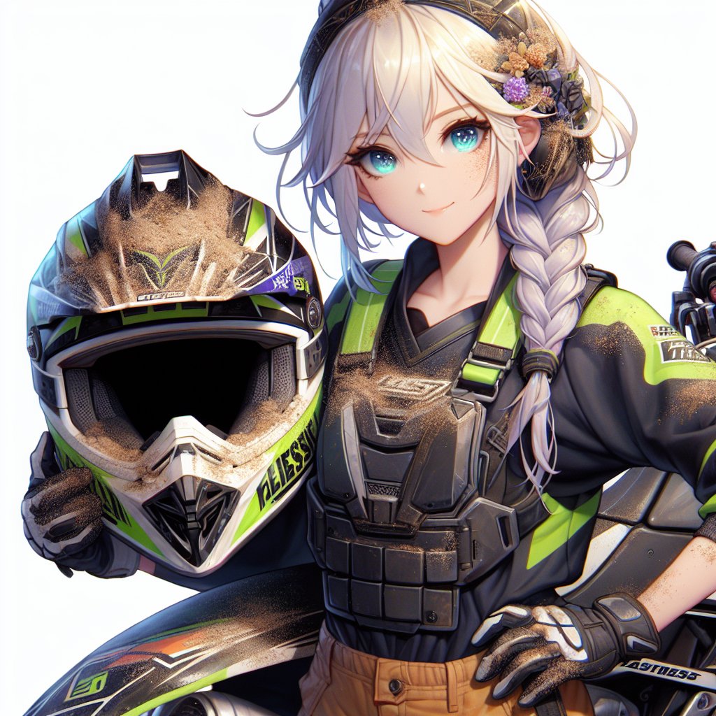 Anime Girl With Motorcycle Helmet: Anime Fanart